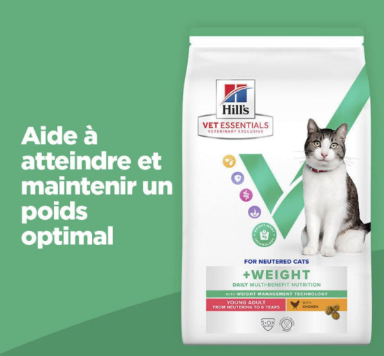 Vet Essentials Chat Multi-Benefit + Weight Young Adult pour chat au ...